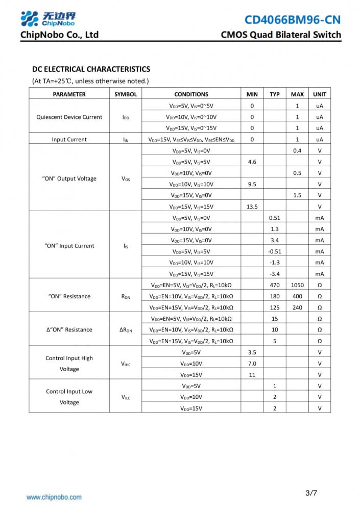 CD4066BM96-CN datasheet page 3