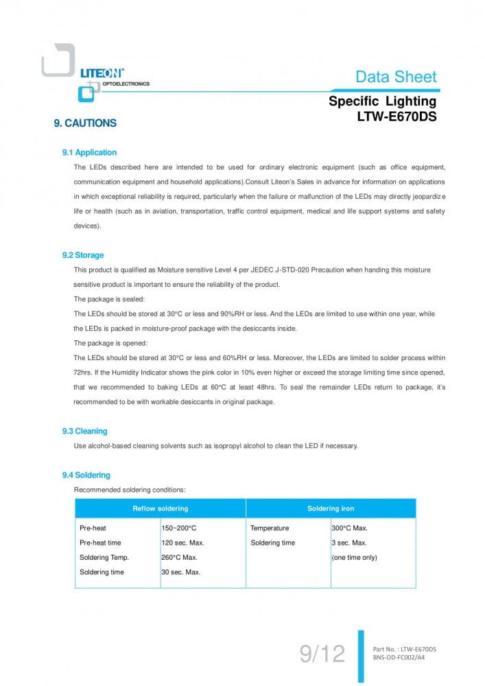 LTW-E670DS datasheet page 10
