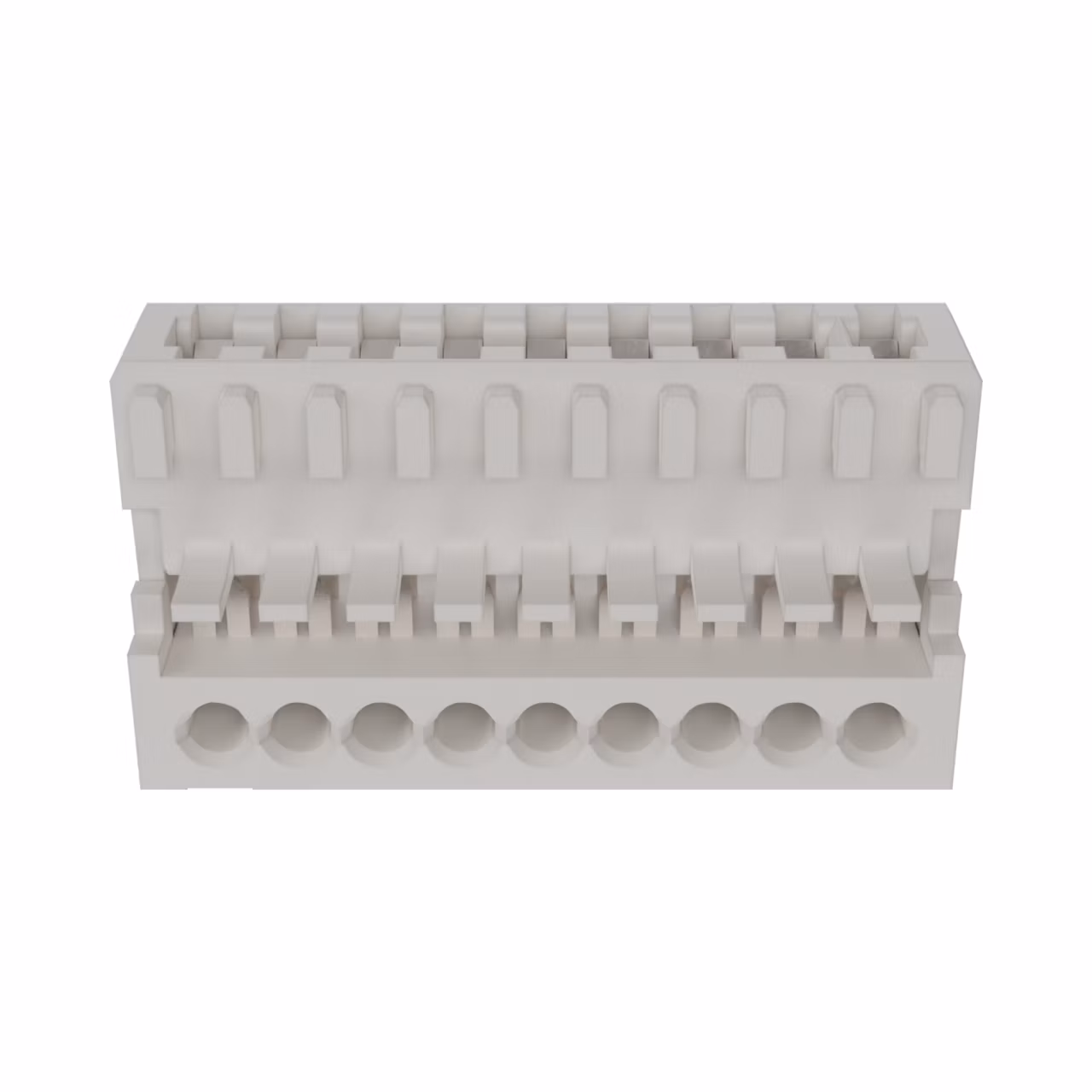 Appli-Mate RAST 2.5 Female Connector, 2.50mm Pitch, 9 Circuits, All Position Keys, Closed Endwalls, Polarizing Rib Between Circuits 8 & 9 for sale