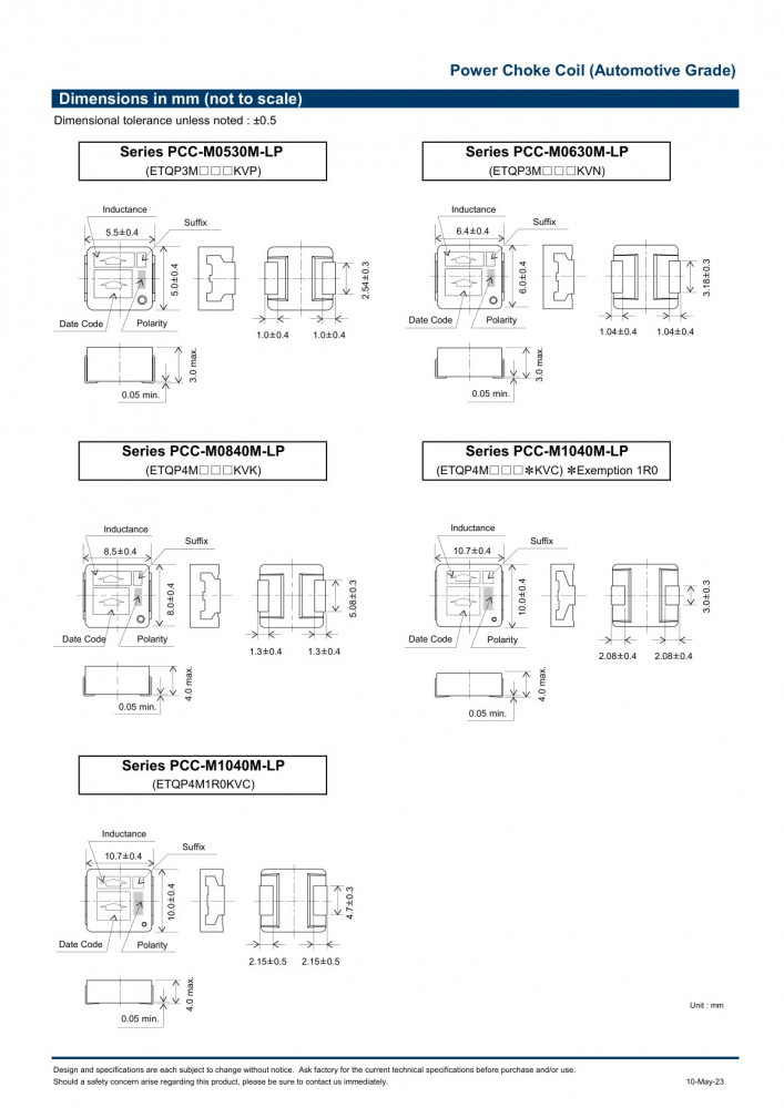 Panasonic ETQP series document page 10