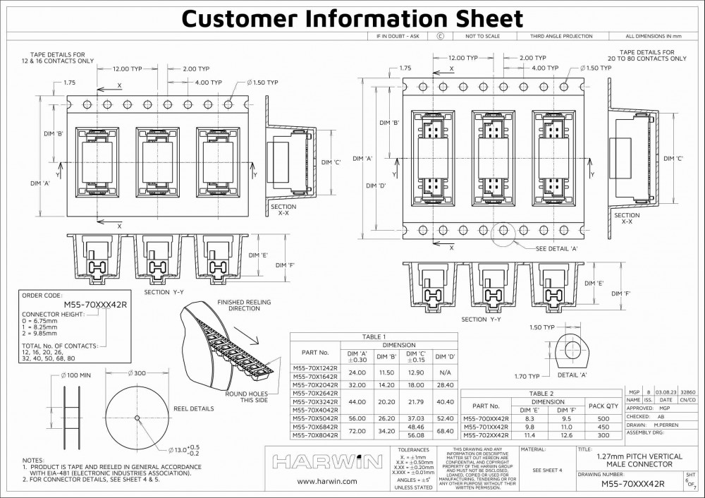 Harwin M55 drawing sheet 3