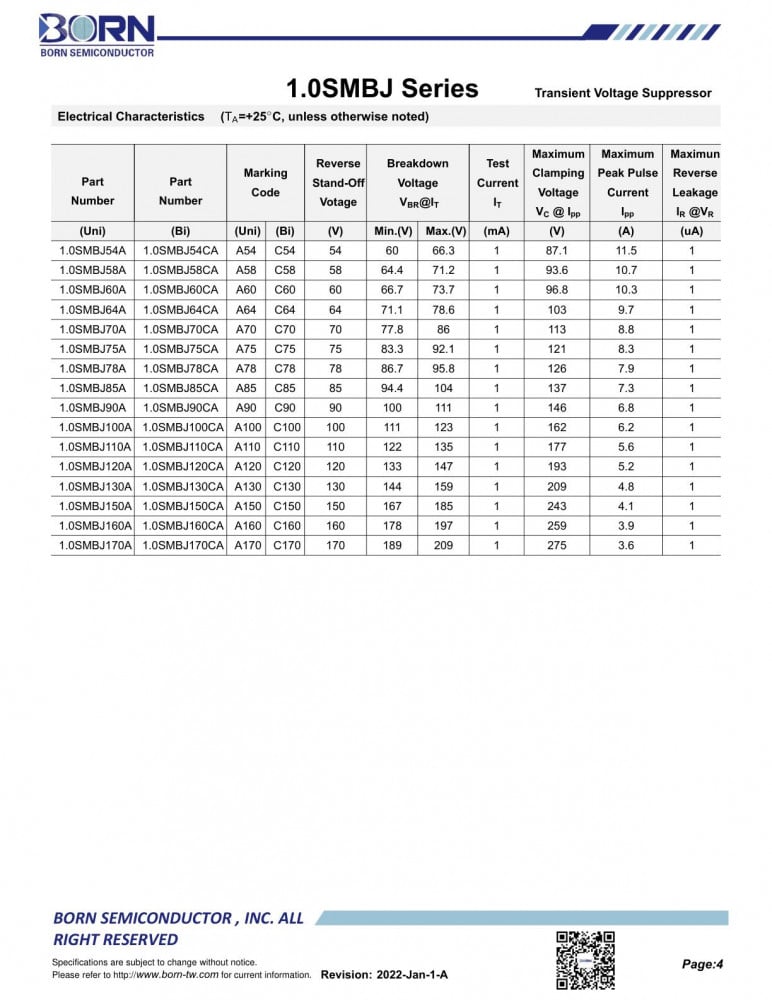 BORN 1.0SMBJ series datasheet page 4