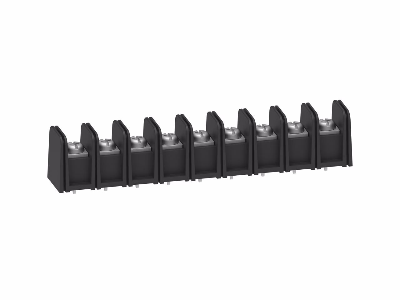11.13mm Pitch, Single Row, Dual-Barrier Terminal Strip, without Mounting Ends, Black, 2 Circuits