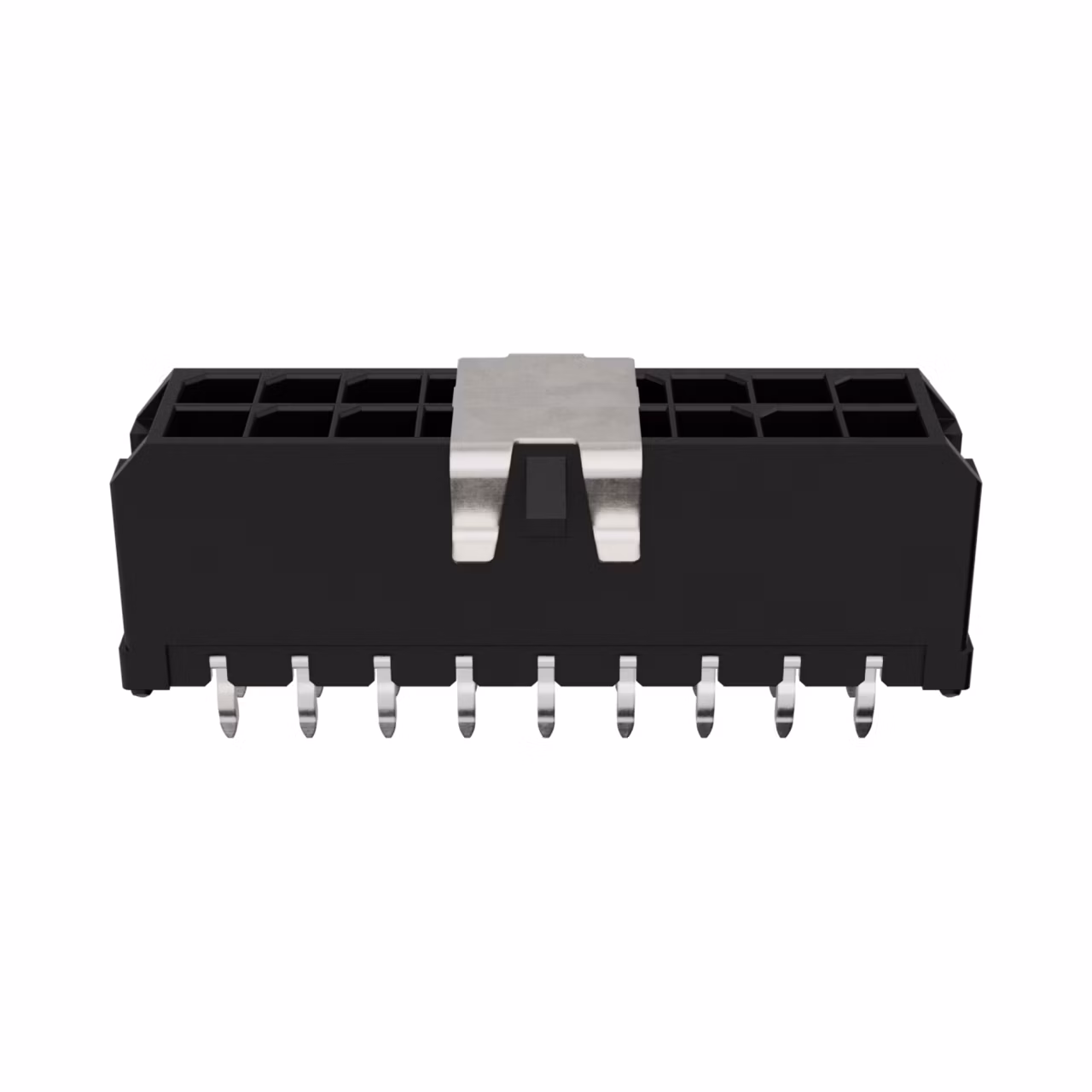 Micro-Fit 3.0 Vertical Header, 3.00mm Pitch, Dual Row, 18 Circuits, with PCB Polarizing Peg, 1.52µm Matte Tin Plating, Glow-Wire Capable, Black, Tape and Reel, with Pick and Place Cap for sale