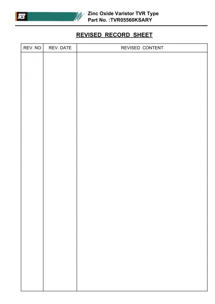 TVR05560KSARY datasheet page 2