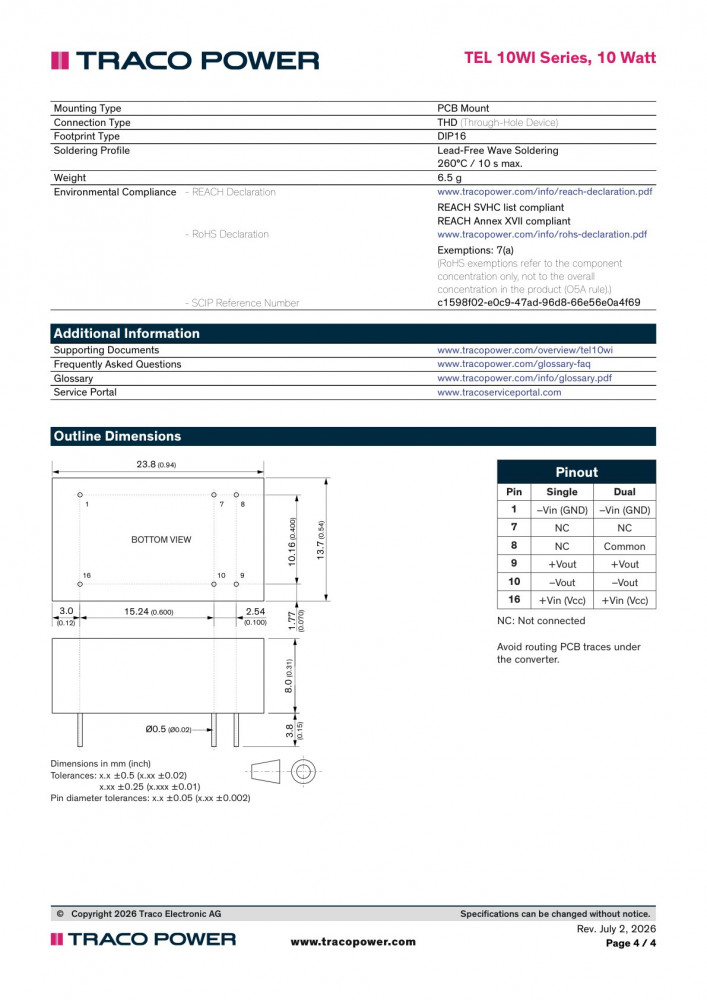 TEL 10WI technical document page 4