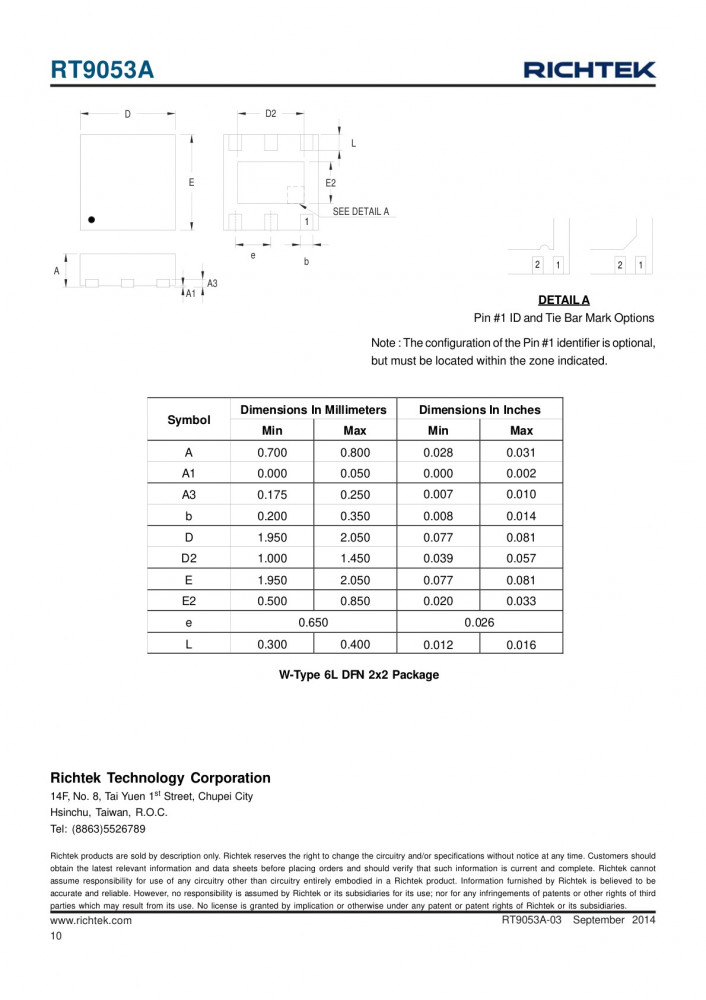 RT9053A datasheet page 10