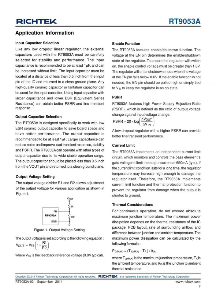 RT9053A datasheet page 7
