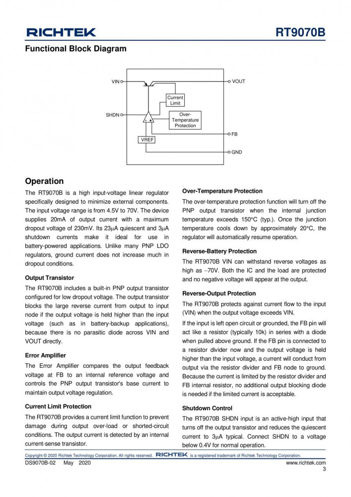 RT9070BGB datasheet page 3