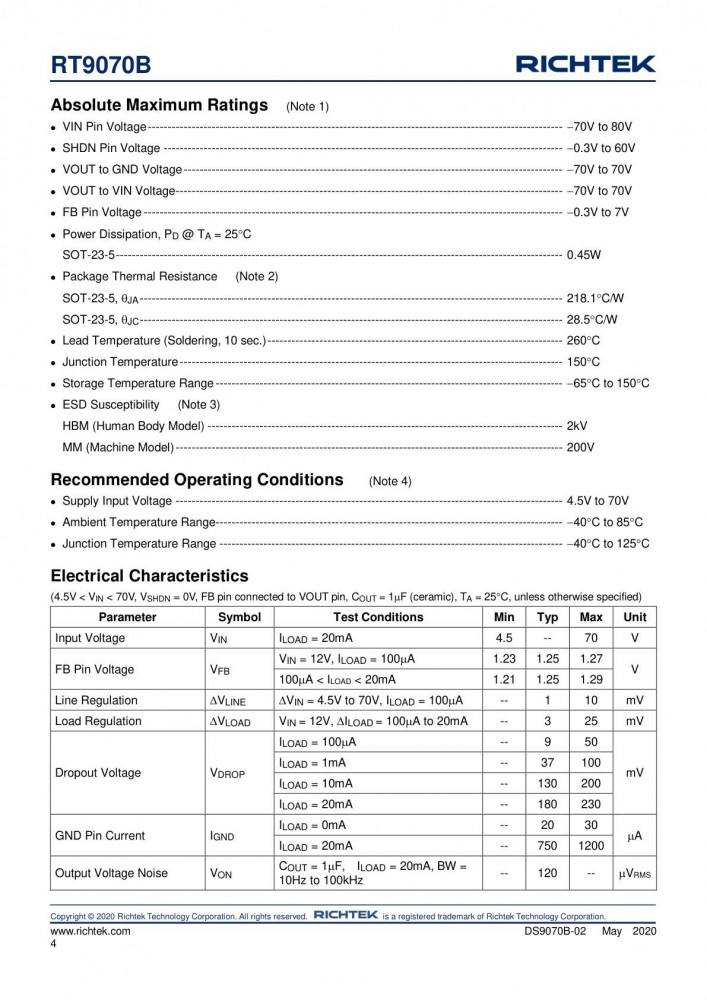 RT9070BGB datasheet page 4