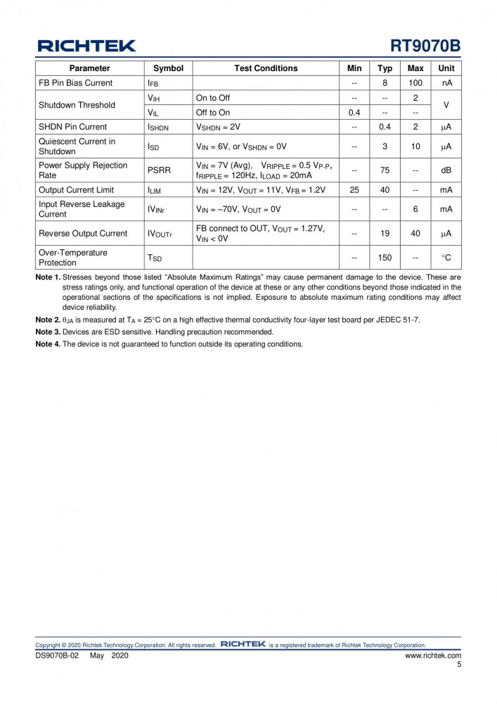 RT9070BGB datasheet page 5