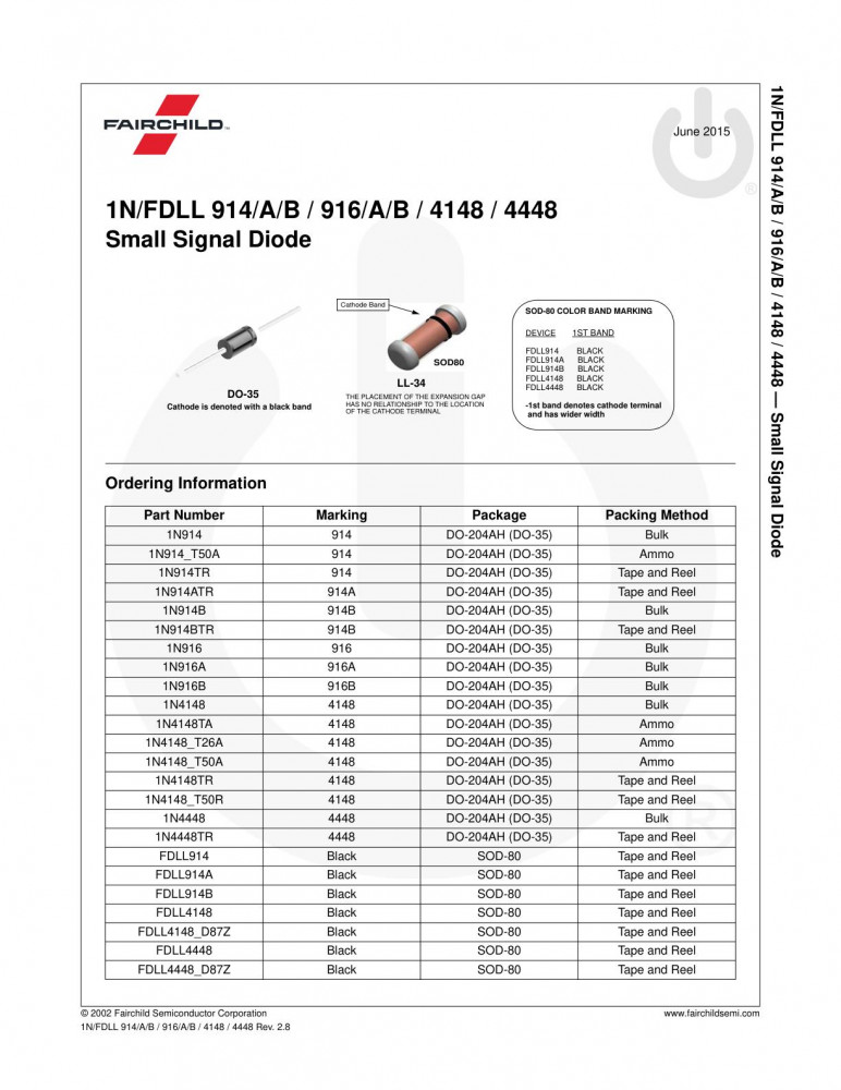 1N4148 datasheet page 1