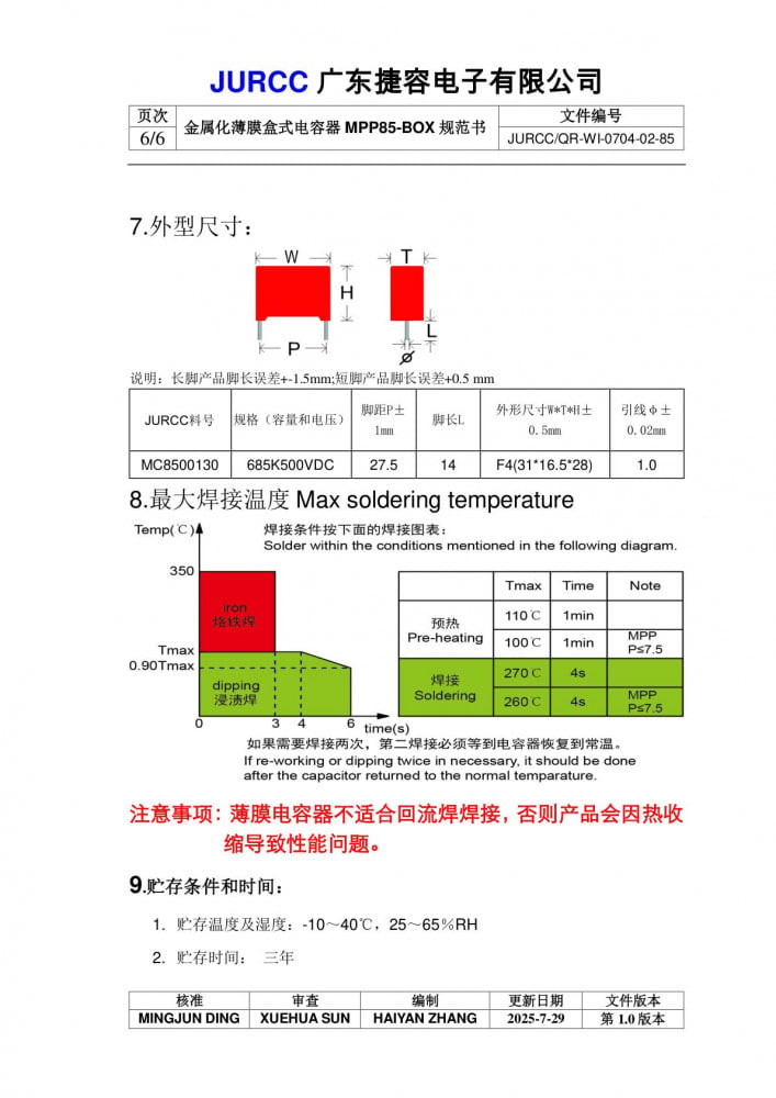 JURCC MPP85-BOX specification page 6