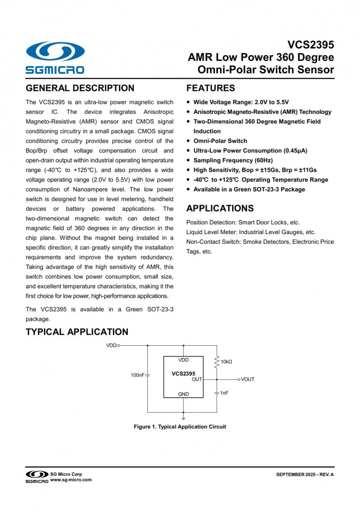 VCS2395 datasheet page 1