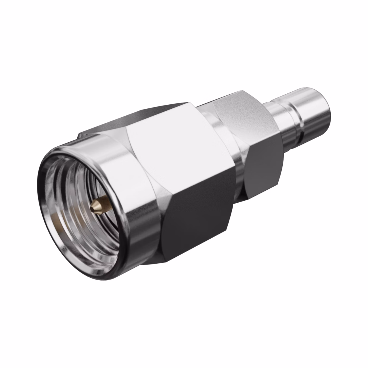 SMB Jack-to-SMA Plug, Between-Series Adapter, One Piece Per Bag, 50 Ohms for sale
