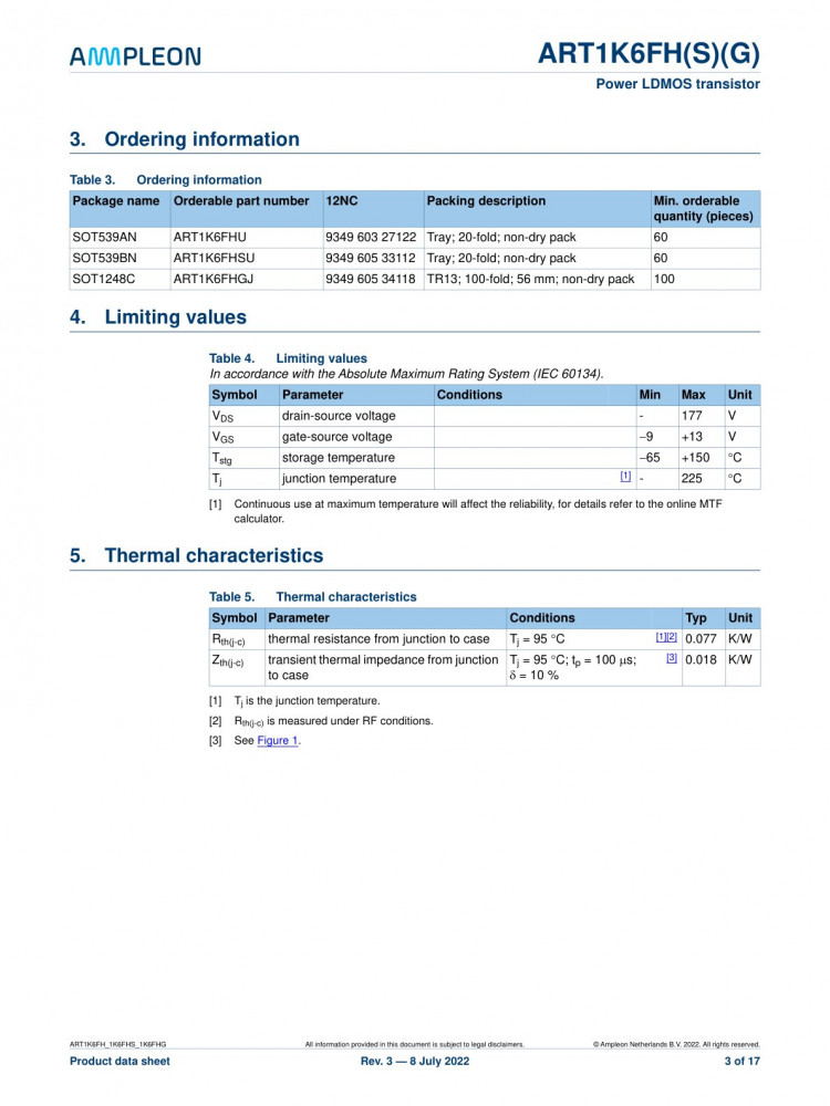 ART1K6FHU datasheet page 3
