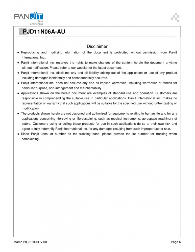PJD11N06A-AU datasheet page 6