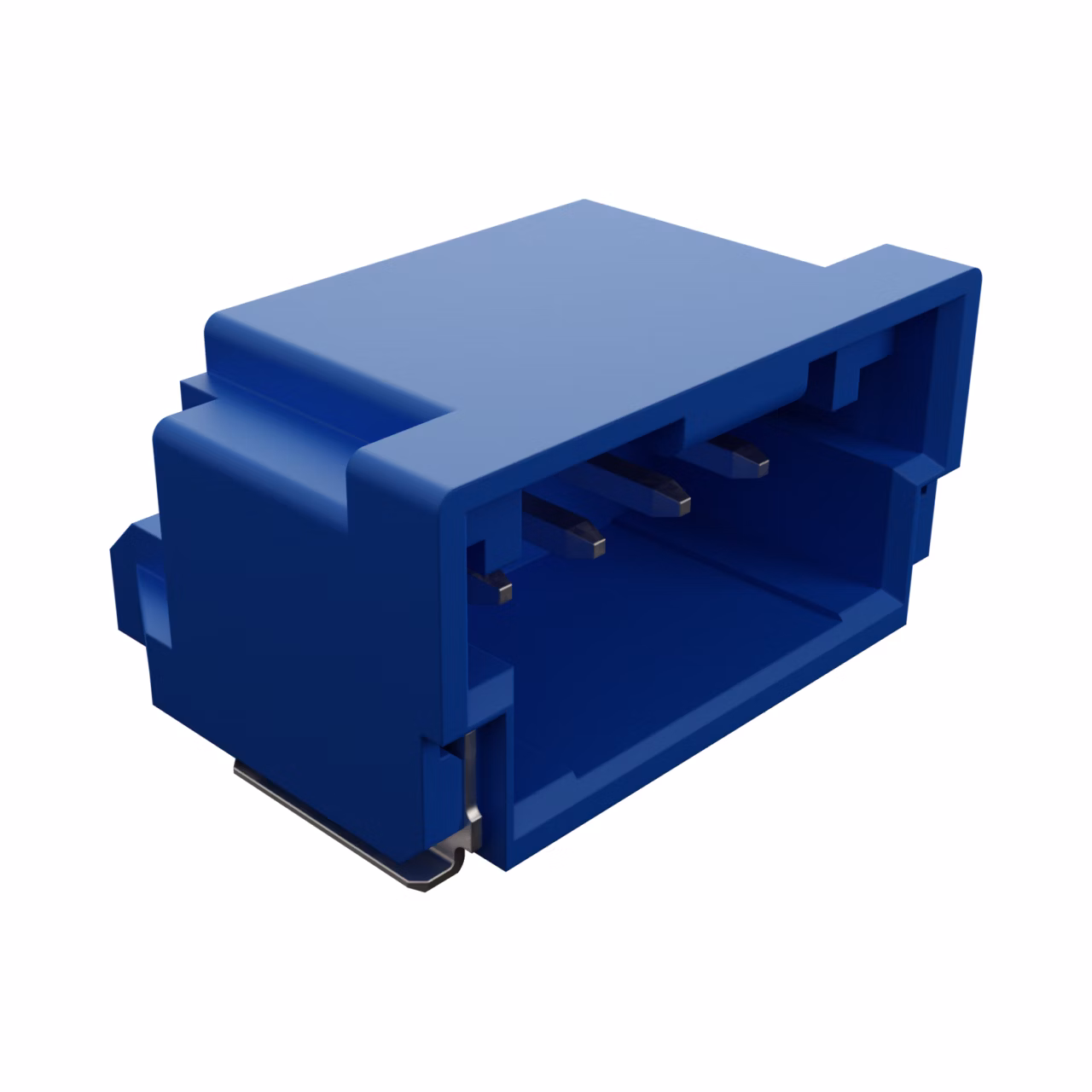 DuraClik Wire-to-Board Header, Single Row, Right-Angle, 4 Circuits, Tin (Sn) Plating, Blue for sale