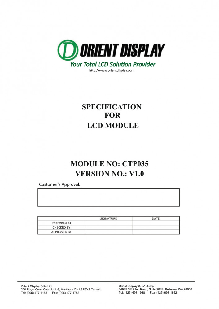 CTP035 technical document page 1