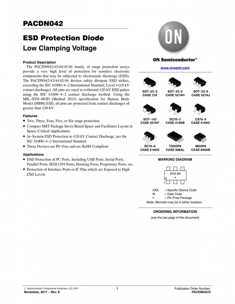 PACDN042Y3R datasheet page 1