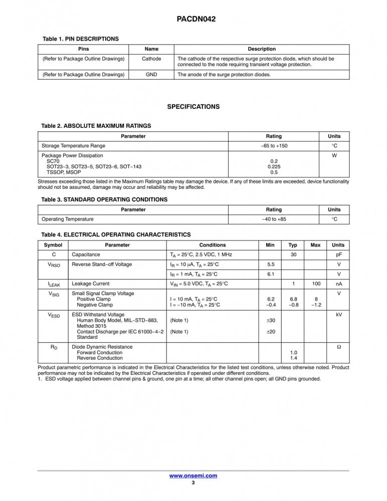 PACDN042Y3R datasheet page 3