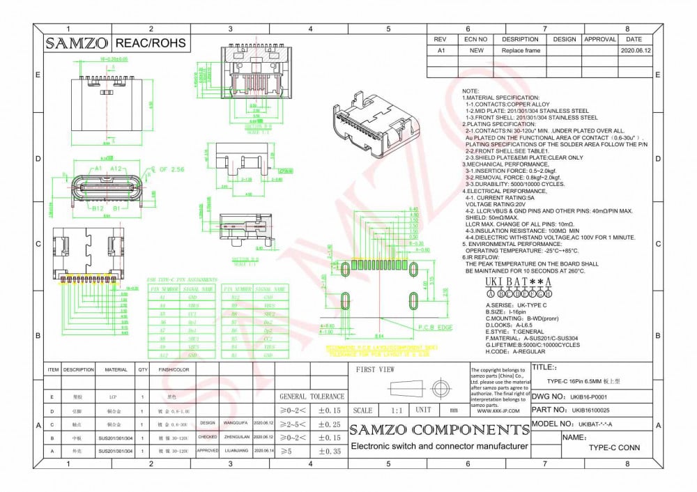 SAMZO UKIBATCCA technical drawing
