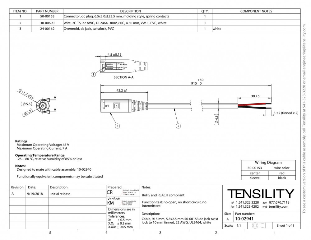 Tensility International 10-02941 product drawing