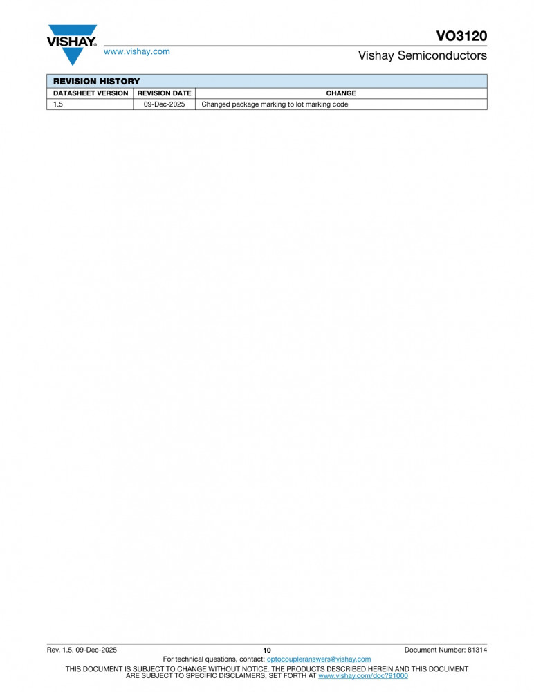 VO3120 datasheet page 10