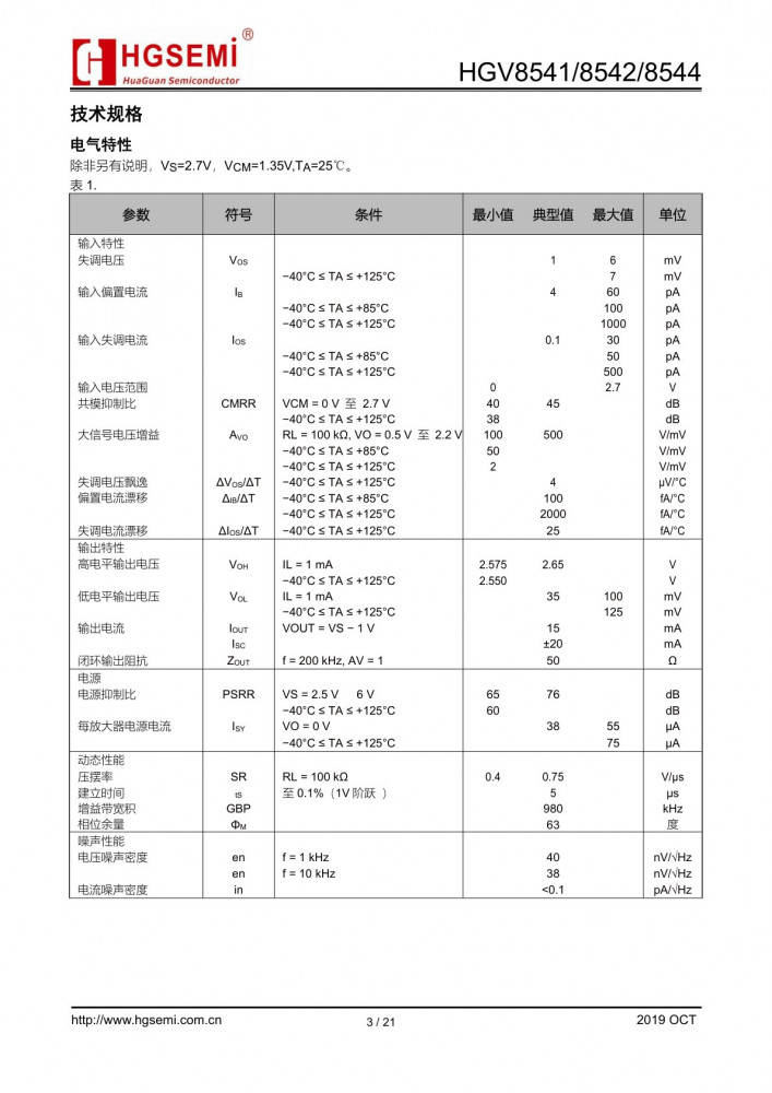HGV8541MM/TR datasheet page 3