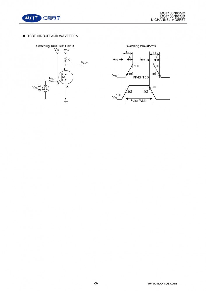 MOT100N03MD datasheet page 3