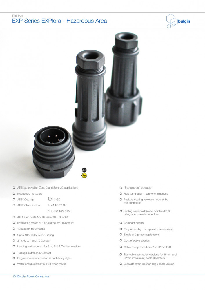 Bulgin EXPlora product document page 2