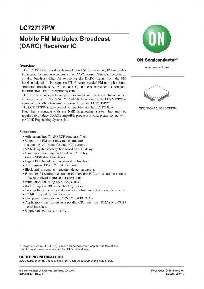 LC72717PW technical document page 2