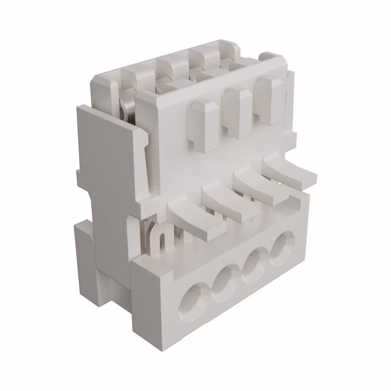 Appli-Mate RAST 2.5 IDT Housing, 2.50mm Pitch, with Side Latches, Female, 10 Circuits, Position Keys A & K Removed, Polarizing Rib Between 9/10, Red Color Stripe