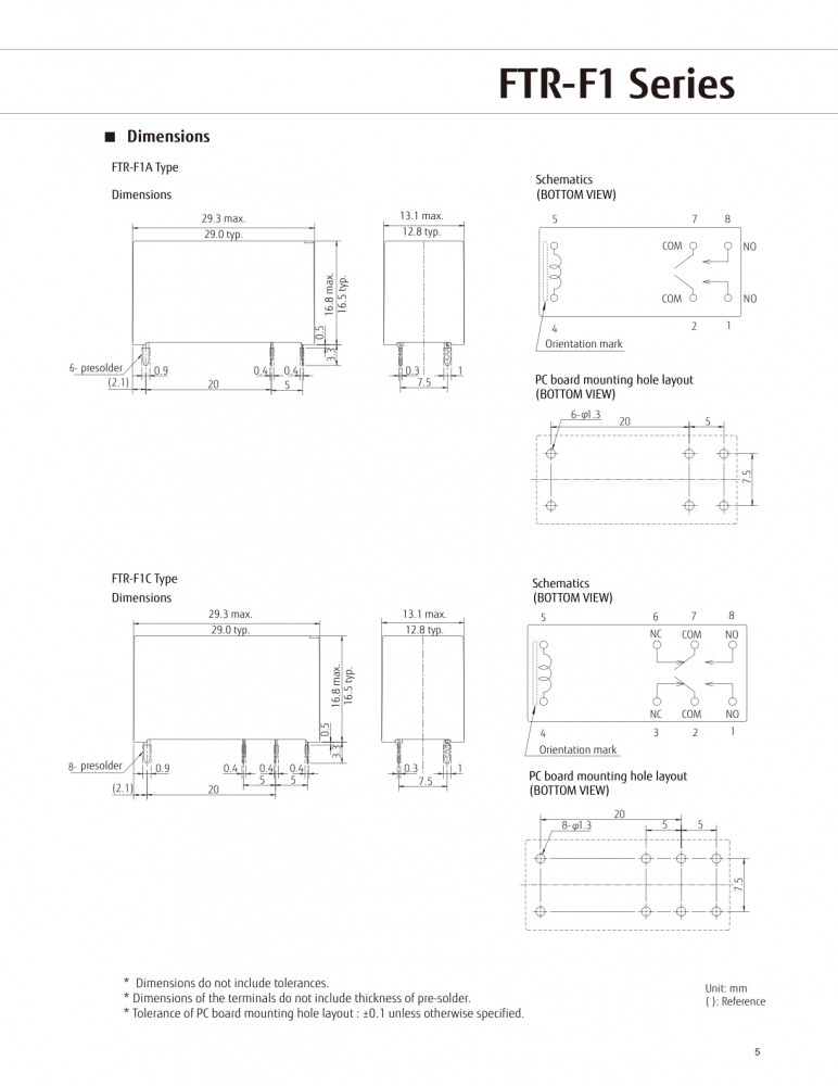 FTR-F1 datasheet page 5