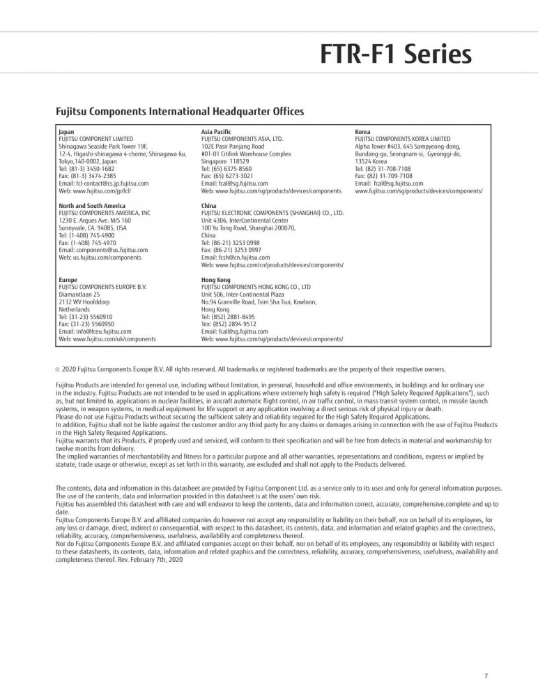 FTR-F1 datasheet page 7