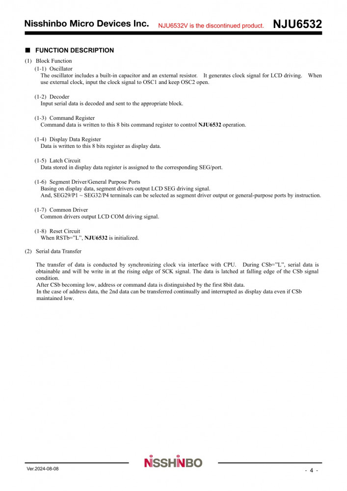 NJU6532 datasheet page 4