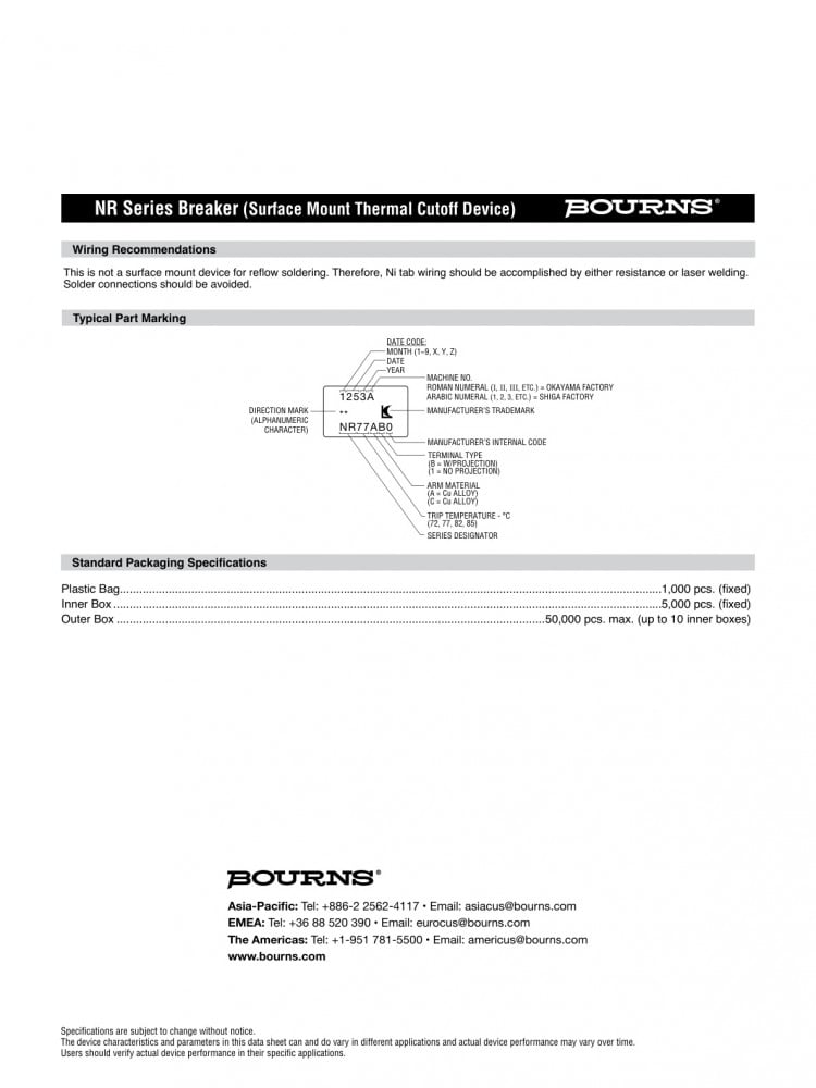 BOURNS NR Series datasheet page 3