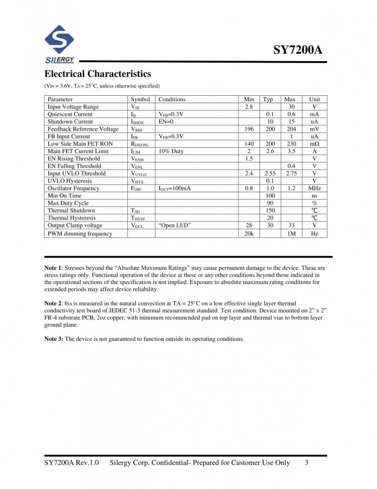 SY7200AABC datasheet page 3