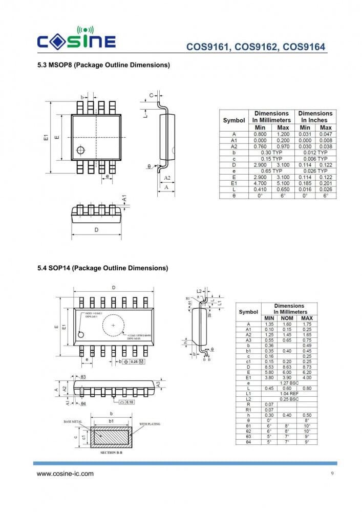 COS9162 datasheet page 9