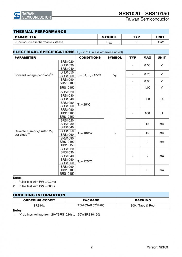 SRS10100 technical document page 2