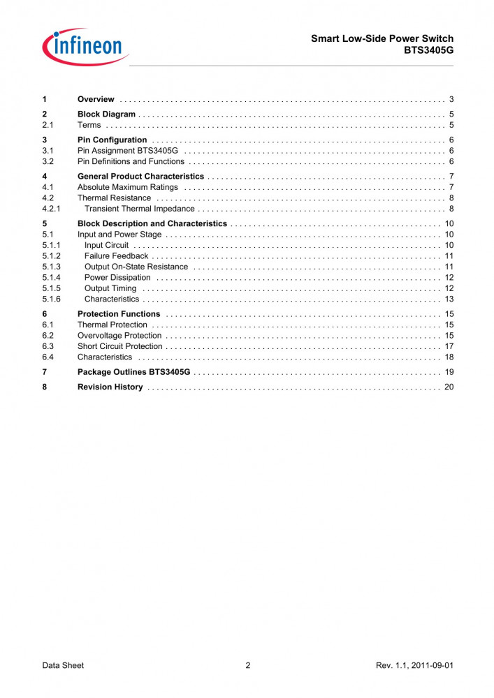 BTS3405G datasheet page 2