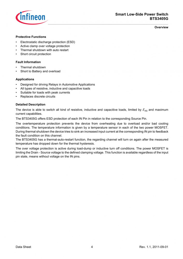 BTS3405G datasheet page 4