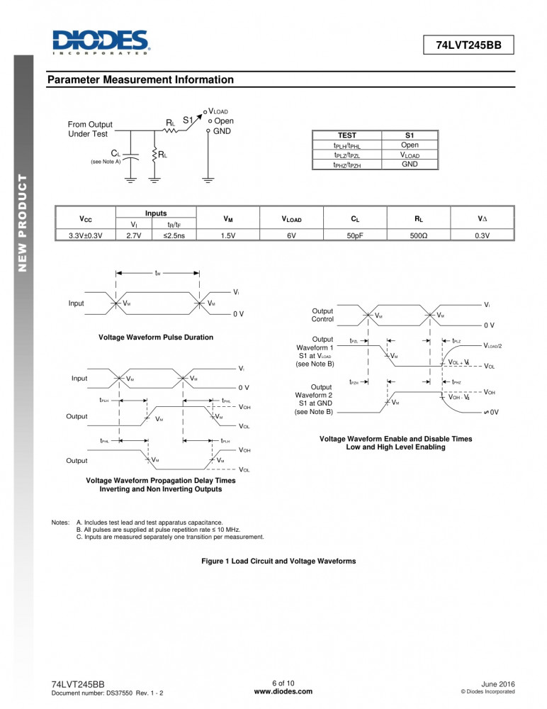 74LVT245BBQ20-13 datasheet page 6