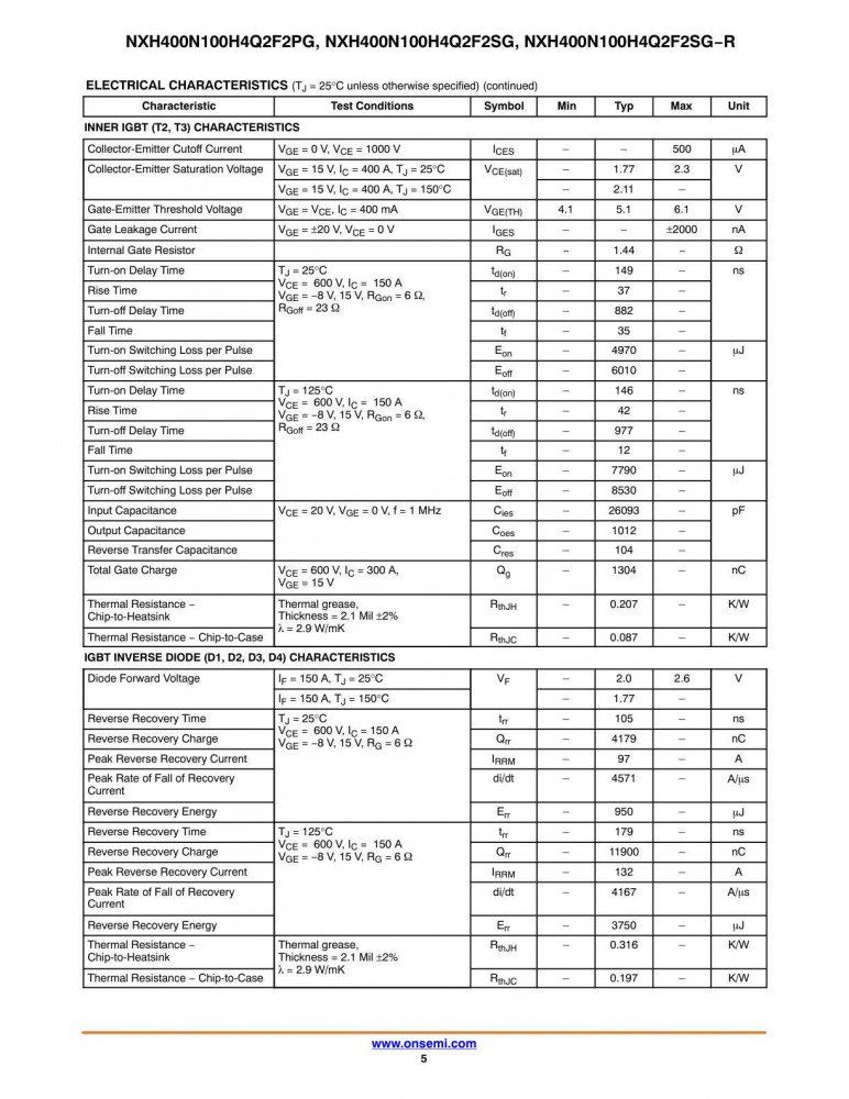NXH400N100H4Q2F2 datasheet page 5