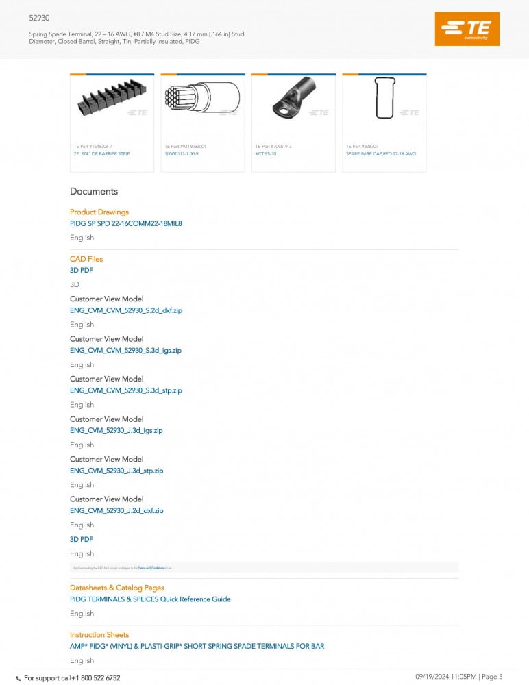 TE Connectivity 52930 technical document page 5