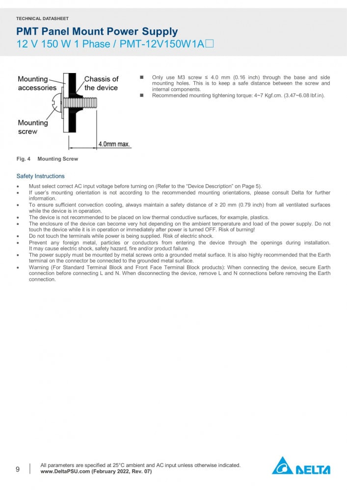 PMT-12V150W1AA datasheet page 9