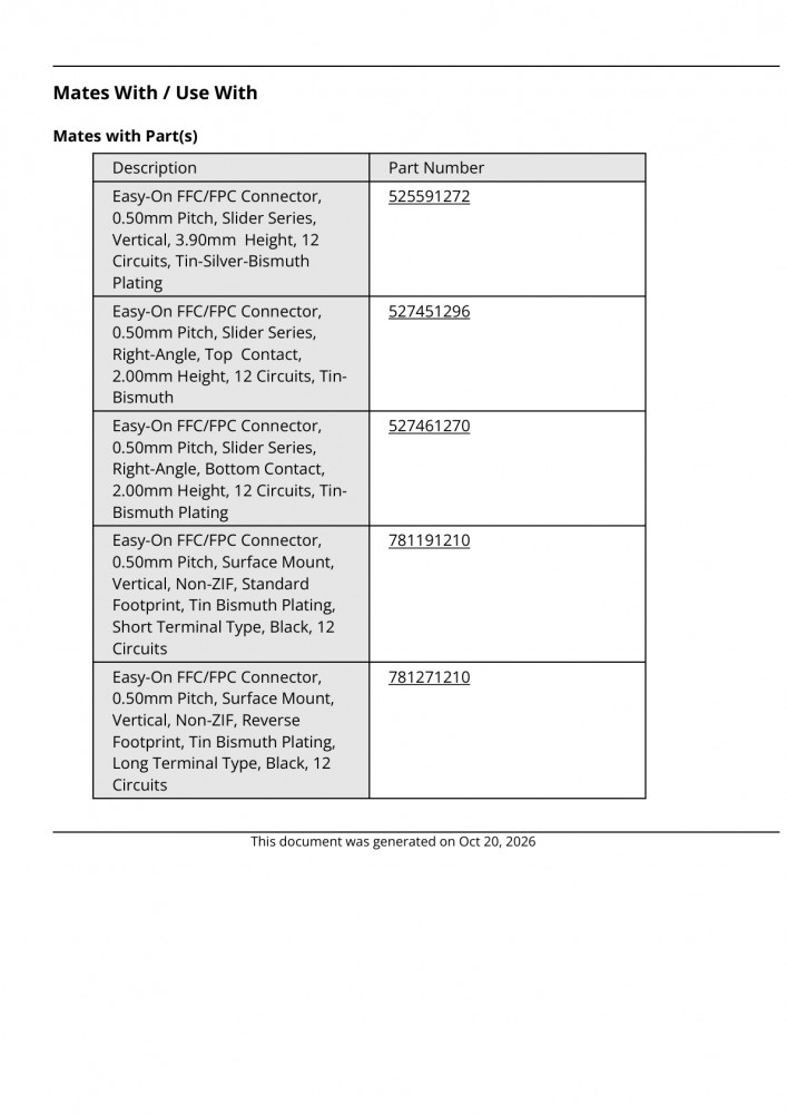 MOLEX 151660120 technical document preview, page 3