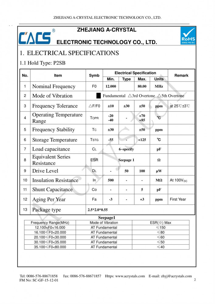 P2SB specification document page 2