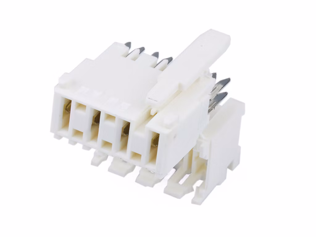 Appli-Mate RAST 2.5 IDT Housing, 2.50mm Pitch, with Side Latches, Female, 15 Circuits, Position Keys A & P Removed, Polarizing Ribs Between 1/2 and 13/14, Voided Circuits 2, 4, 6, 8, 10, 12 & 14