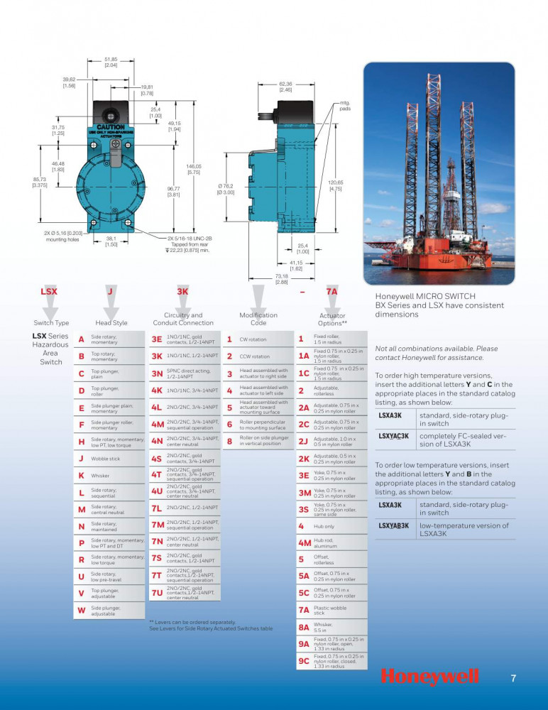 Honeywell hazardous-area switch document page 7